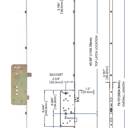 Rockwell XL Entry Door Multipoint Lock | 69 x 4 x 4 in | Steel