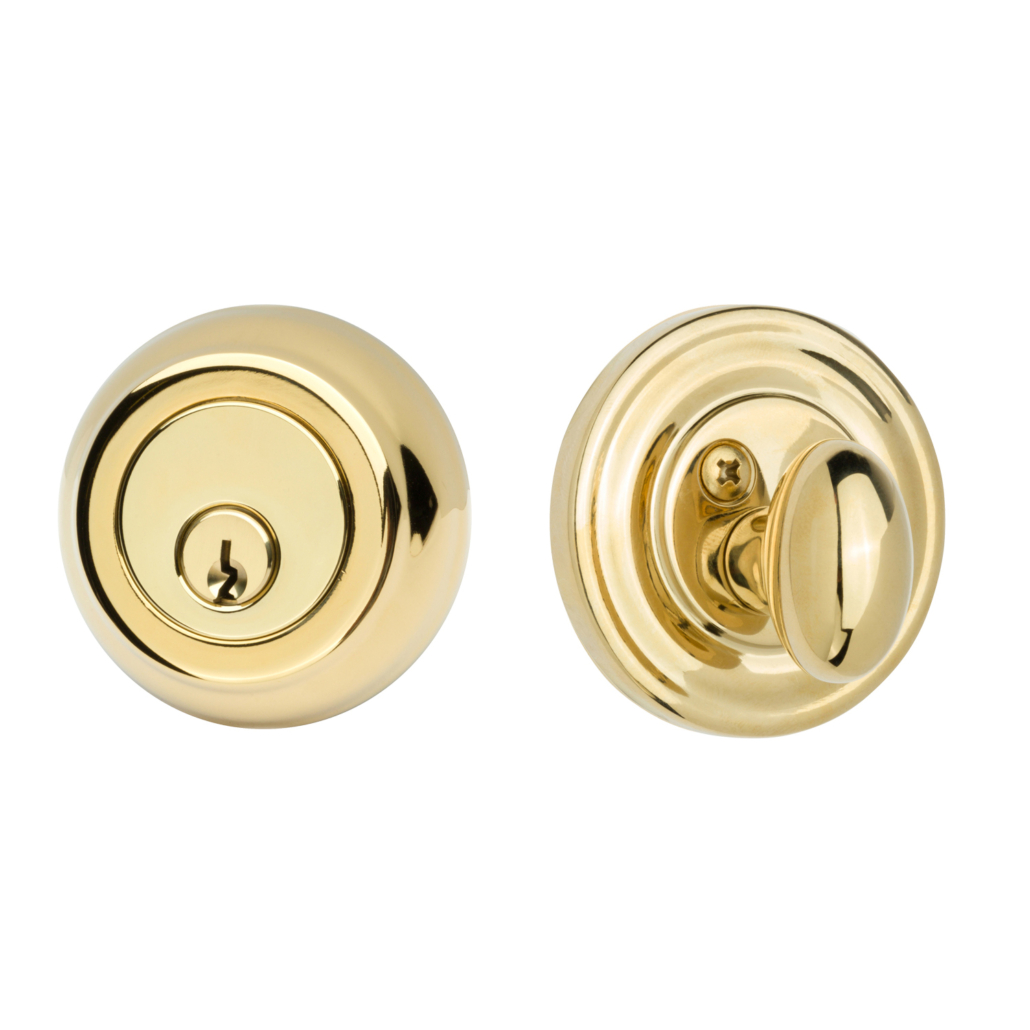 Premium Solid Brass Low Profile Deadbolt | Polished Brass