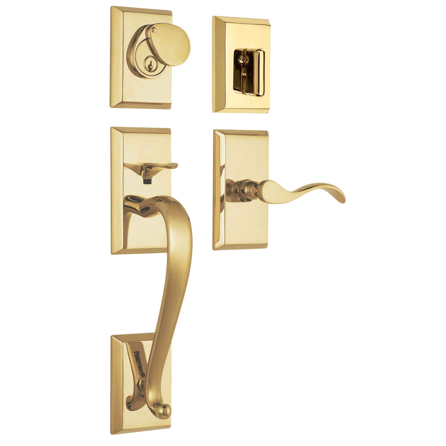 Savoy Single Cylinder Handle Set | Polished Brass