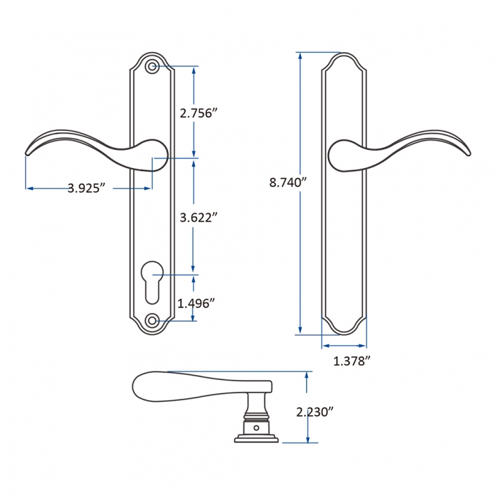 61095573 Rockwell Windsor Privacy Swing Door Handle Set For Multipoint ...