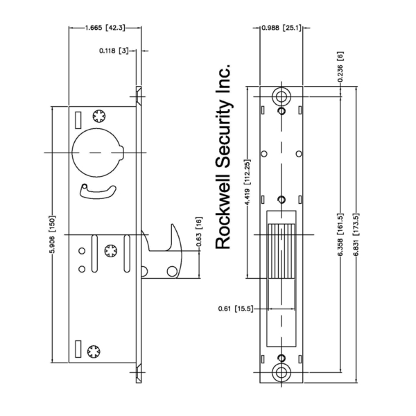 SFHBSS118 Rockwell Stainless Steel Deadlocking Hook Bolt Mortise Lock ...