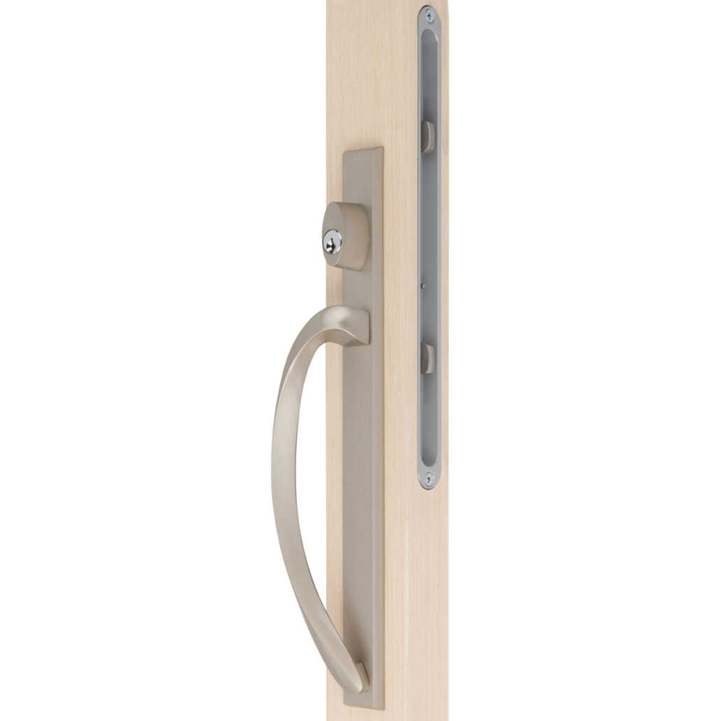 Laguna Keyed Entry Sliding Door Handle | Brushed Nickel