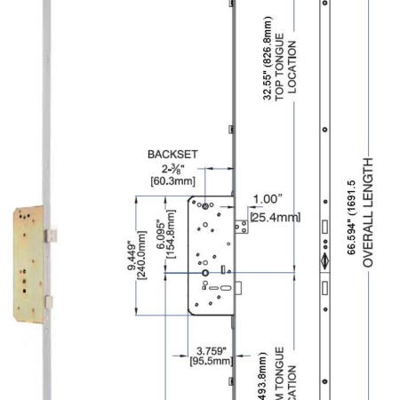 Rockwell ST Multipoint lock with Deadlocking Tongue | Stainless Steel